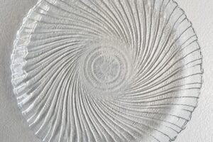 Swirl Glass Reception Plate | Table Manners Linen Rentals